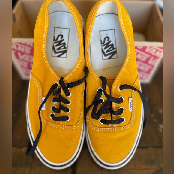 Vans | Shoes | Vintage Vans Mustard Yellow Suede Tennis Shoes | Poshmark